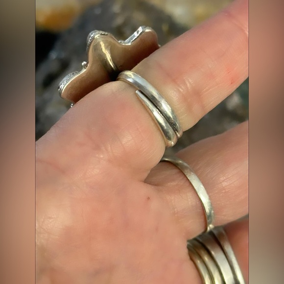 Jewelry | Turquoise Inlay Tile Statement Sterling Silver Cluster Ring ...